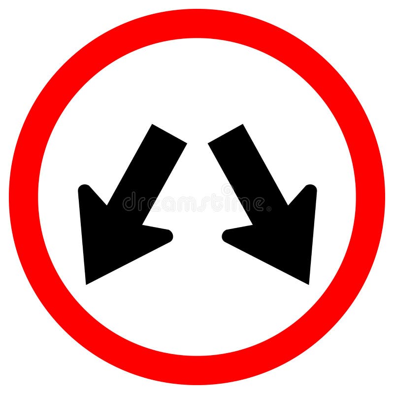 Keep Left by the Arrow Red Circle Traffic Road Sign,Vector Illustration ...