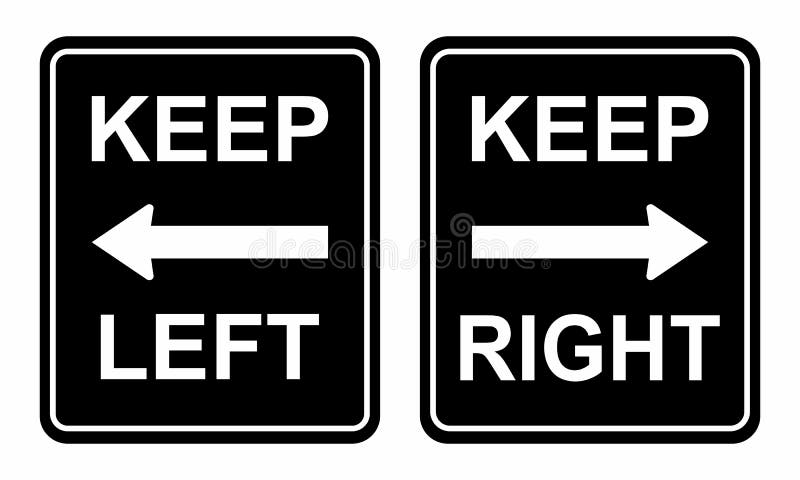 Keep Left and Right stock illustration. Illustration of traffic - 188647347