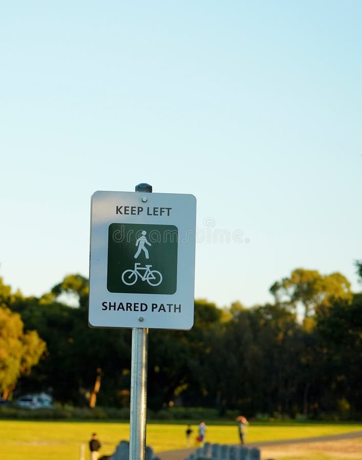 Shared Path, Bike Path, Walking Path, Two Way Crossing Stock Image ...