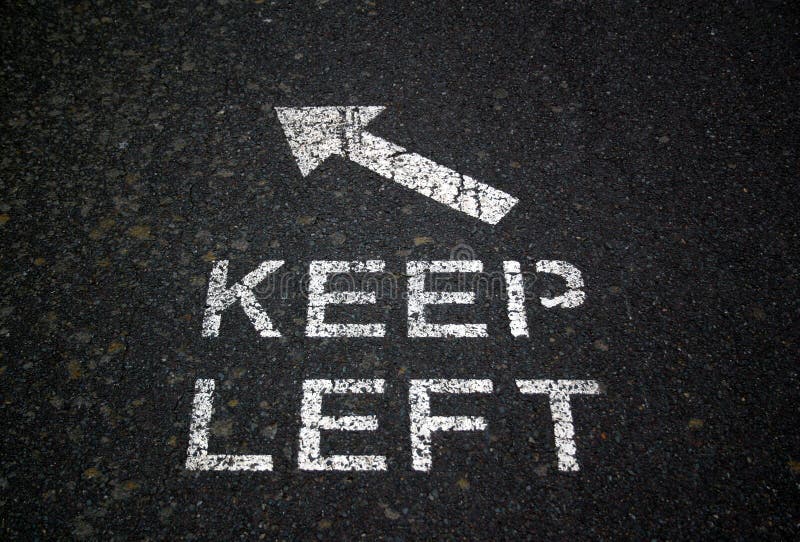 Keep Left Sign stock photo. Image of bitumen, turn, guideline - 524196