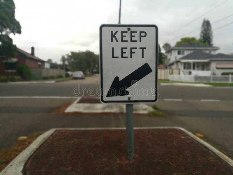 Keep Left Sign stock photo. Image of direction, track, path - 524196