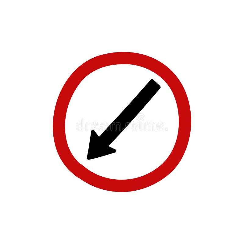 Keep Left Sign Doodle Icon, Vector Color Line Illustration Stock Vector ...