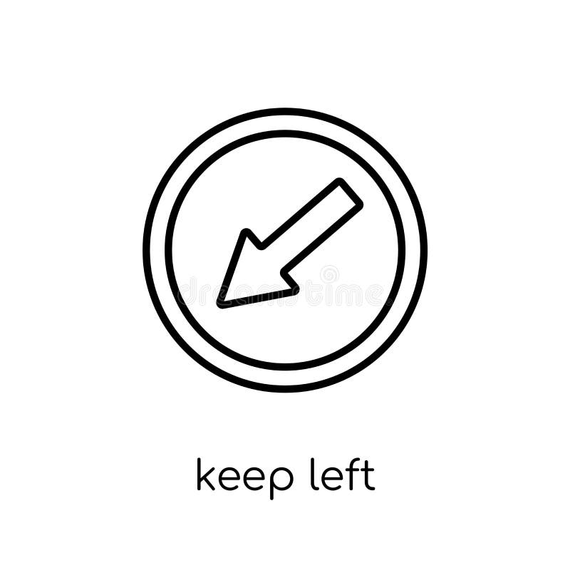 Keep Right Sign Icon. Trendy Modern Flat Linear Vector Keep Right Sign ...