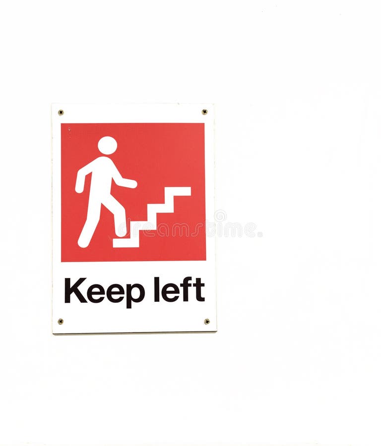 Keep Left Sign in Red and White Stock Image - Image of stairsteps, icon ...