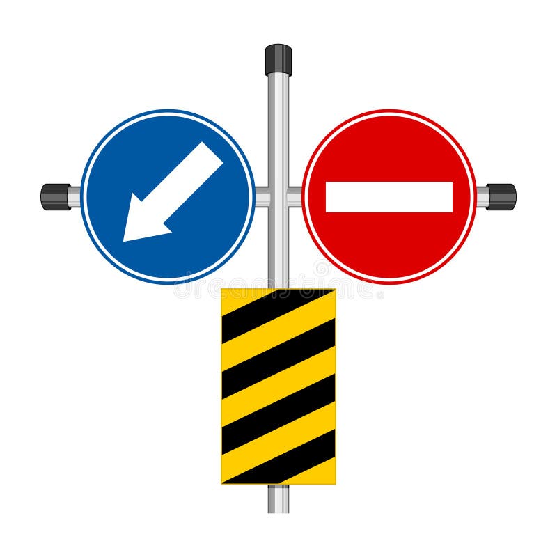 Keep Left Traffic Road Sign Stock Vector - Illustration of danger ...