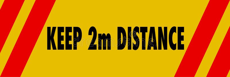 Keep 2m Distance Warning Sign Stock Illustration - Illustration of ...