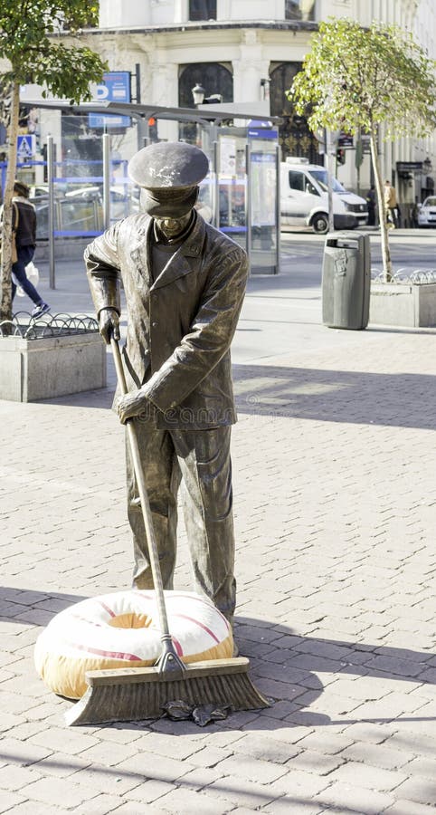 Keep Madrid Clean stock photo. Image of sculpture, reminder - 69506720