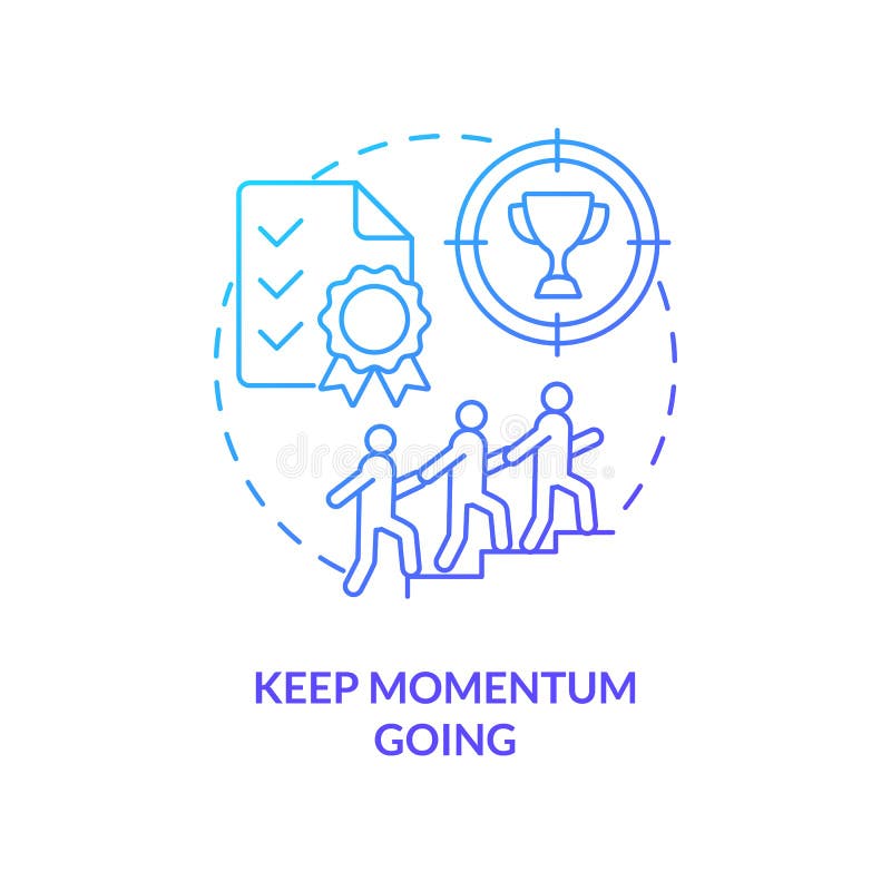 Keep Momentum Going Blue Gradient Concept Icon Stock Vector ...