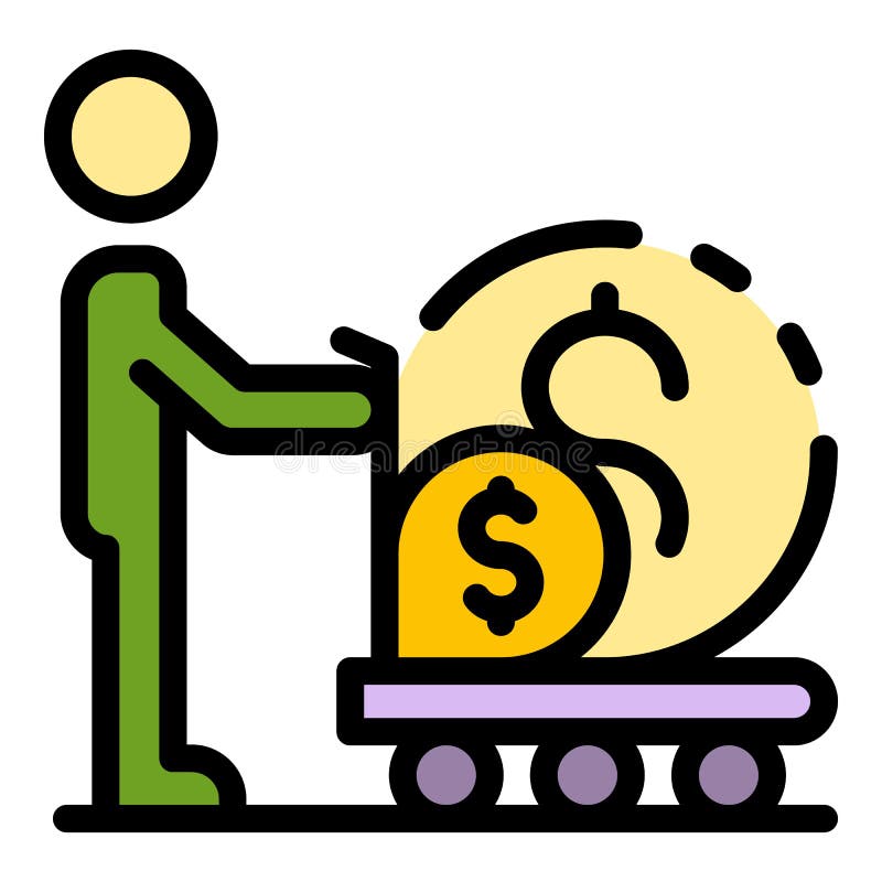 Keep Money Cart Icon Color Outline Vector Stock Vector - Illustration ...