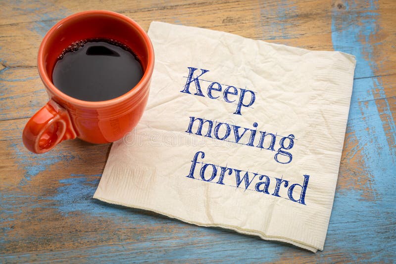 Keep Moving Forward Note on Pinboard Stock Photo - Image of notice ...