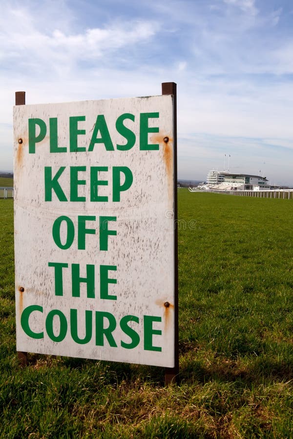 Keep Off the Course (Epsom) Stock Photo - Image of racing, classic ...