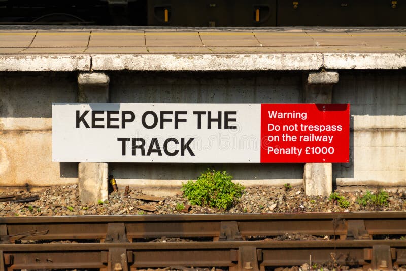 Keep off the tracks sign stock image. Image of railroad - 246439947