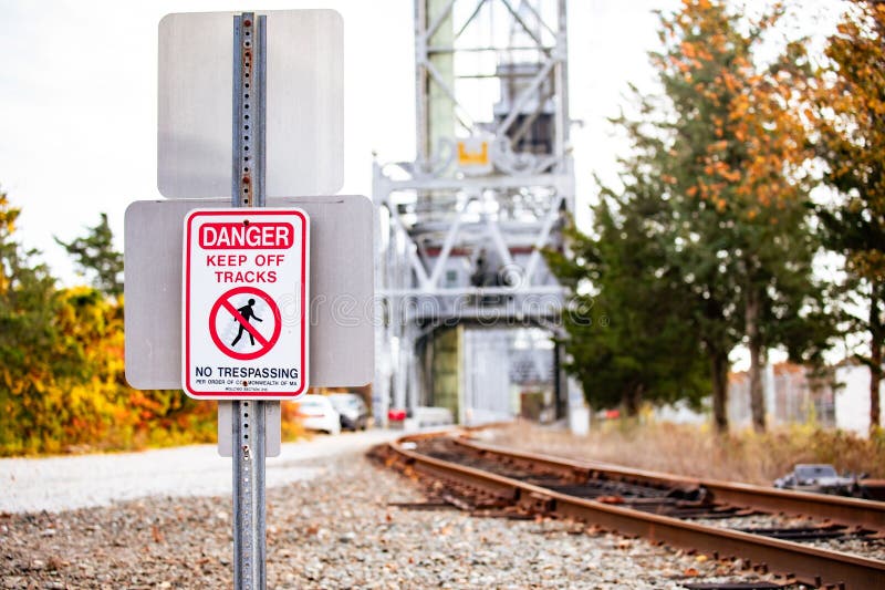 Keep Off Tracks Warning stock image. Image of nature - 361665673