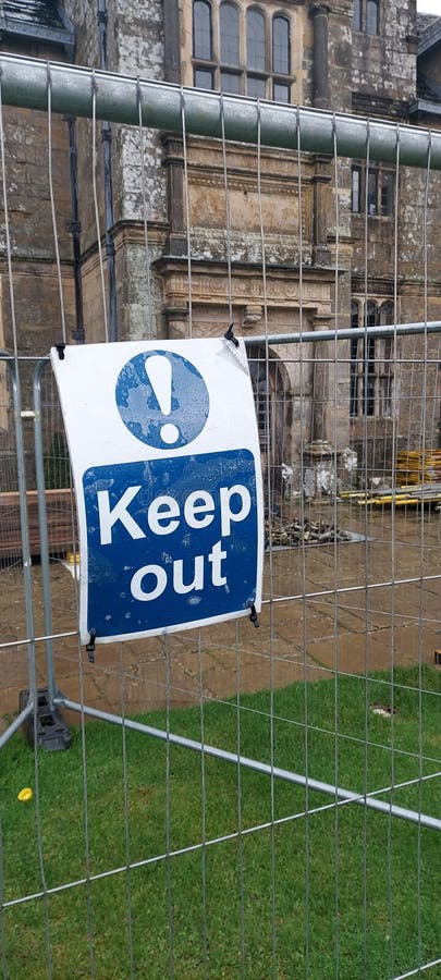 Keep Out Building Site Warning Sign. Stock Image - Image of city, sign ...
