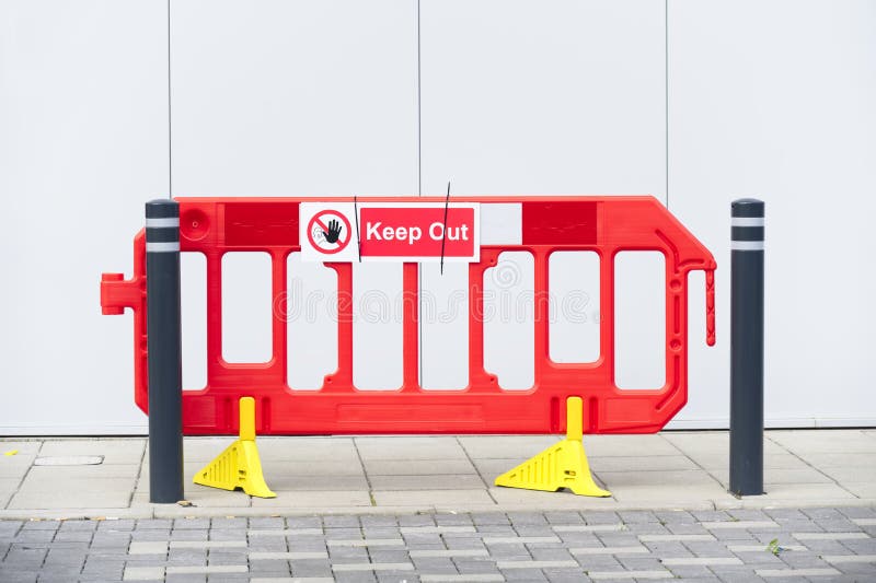 Keep Out Construction in Progress Sign on Fence Stock Image - Image of ...