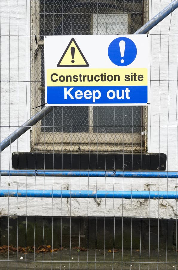 Keep Out Construction in Progress Site Sign on Fence Stock Image ...