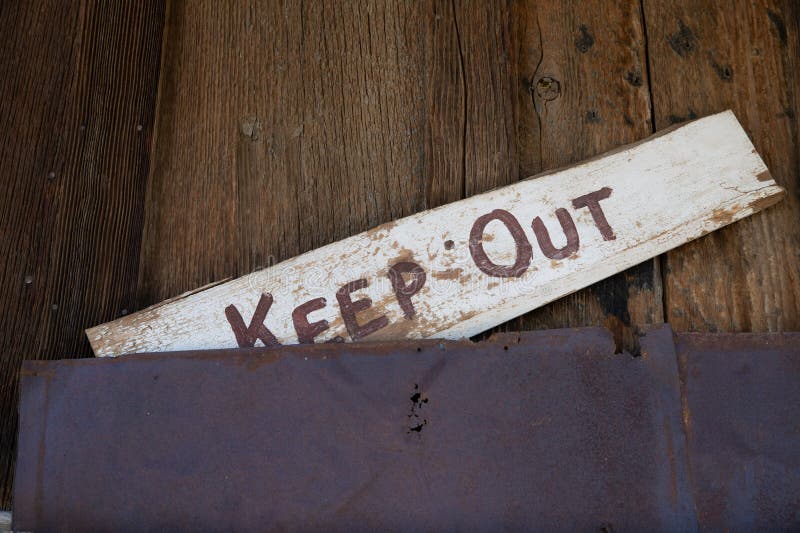 "Keep Out" Sign on Outside of Abandoned Building Stock Image - Image of ...