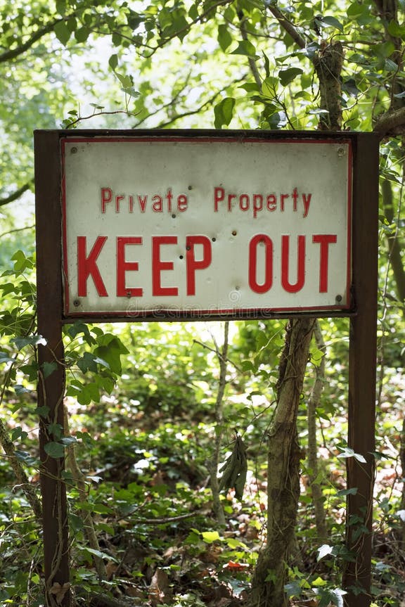 Keep out sign stock image. Image of sign, private, forest - 94617359