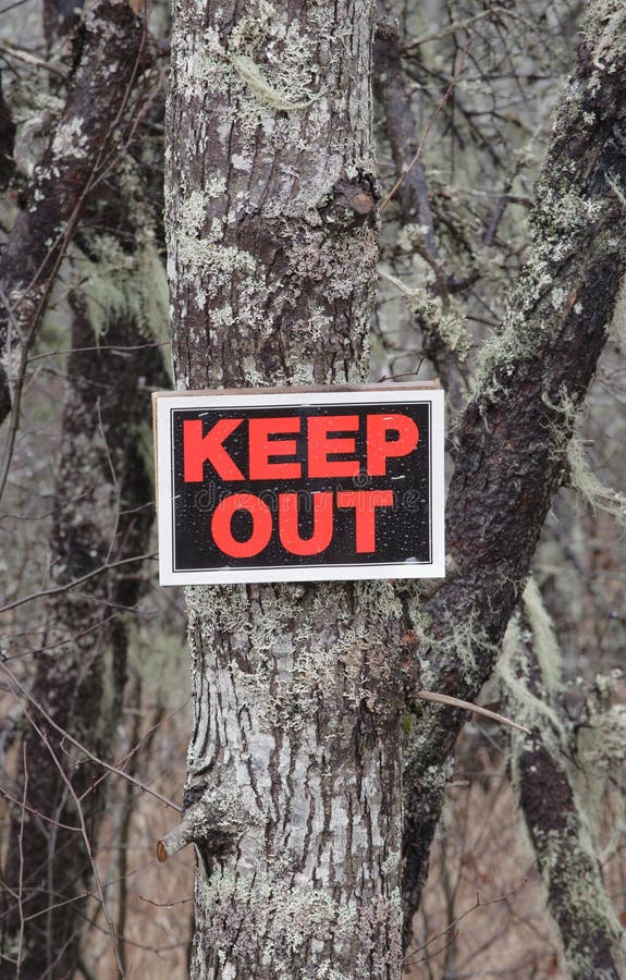 Keep Out stock photo. Image of enter, bark, warning, trespass - 48139458