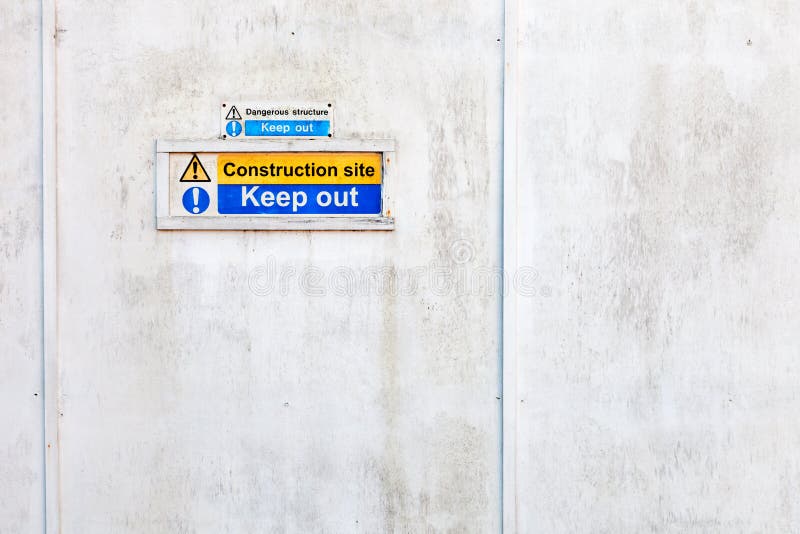 Keep Out Sign on White Wooden Panel Stock Photo - Image of construction ...