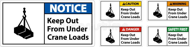Keep Out from Under Crane Loads Sign Stock Vector - Illustration of ...
