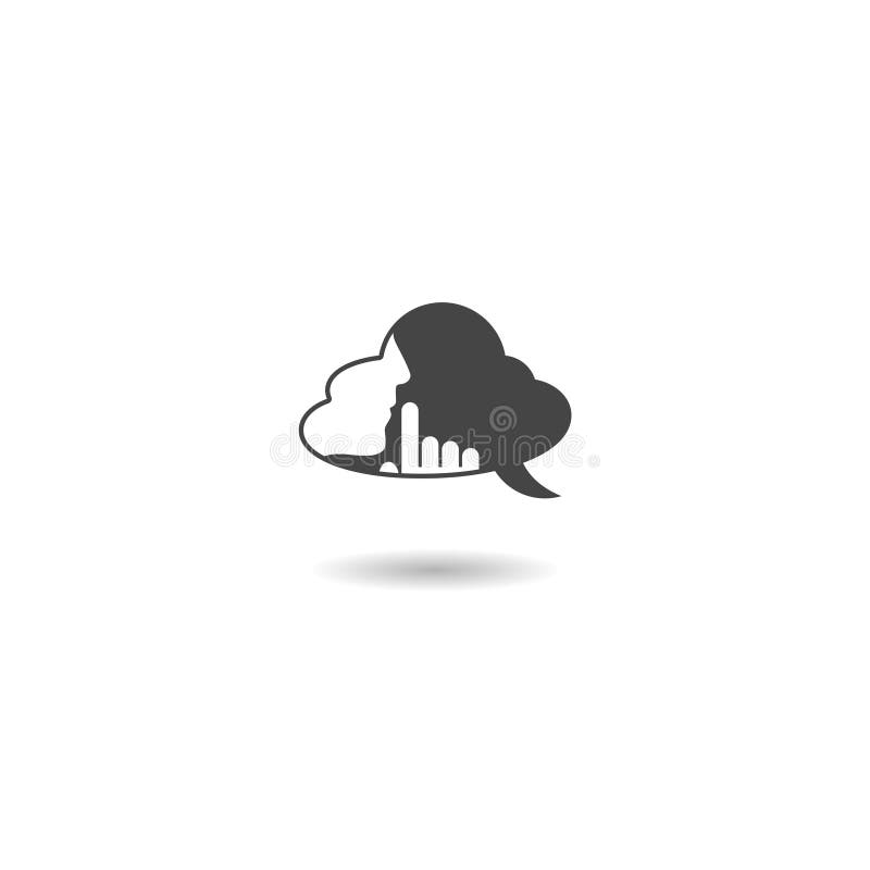 Keep Quiet Icon with Shadow Stock Vector - Illustration of person ...
