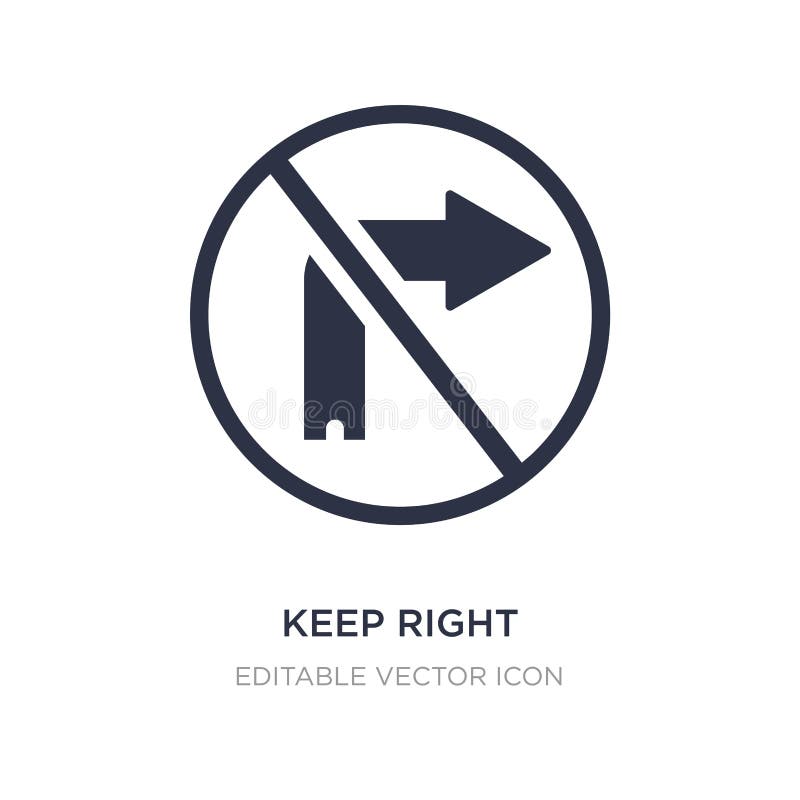 Keep Left Outline Icon. Isolated Line Vector Illustration from Traffic ...