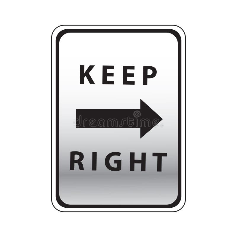 Keep Right Road Sign. Vector Illustration Decorative Design Stock ...
