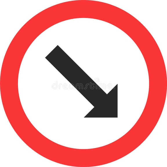 Keep Right Sign Icon, Traffic Sign Vector Illustration Stock Vector ...