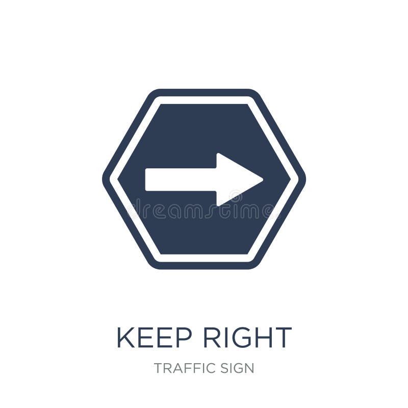Keep Right Sign Icon. Trendy Modern Flat Linear Vector Keep Right Sign ...