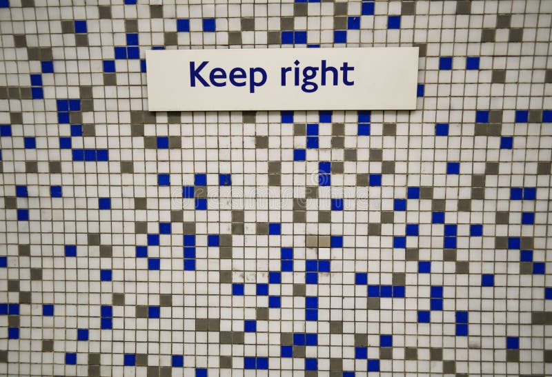 Keep right sign on tiles stock image. Image of sign - 104750181