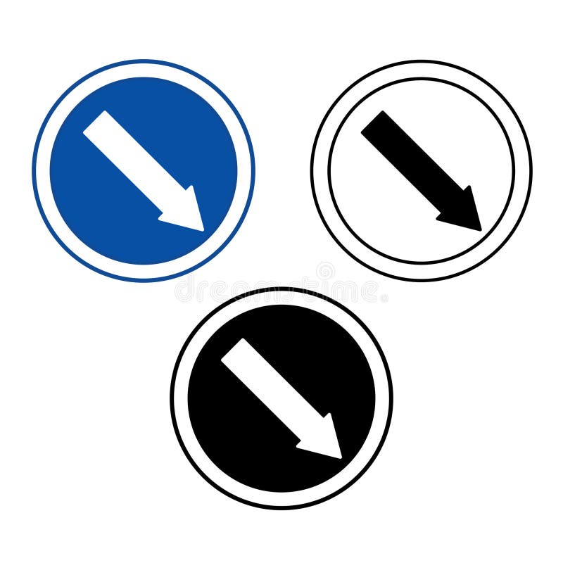 Keep Right Signs. stock vector. Illustration of traffic - 333696360