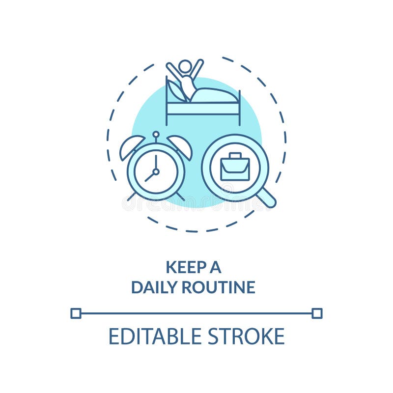Keep a daily Routine Concept Icon Stock Vector - Illustration of ...