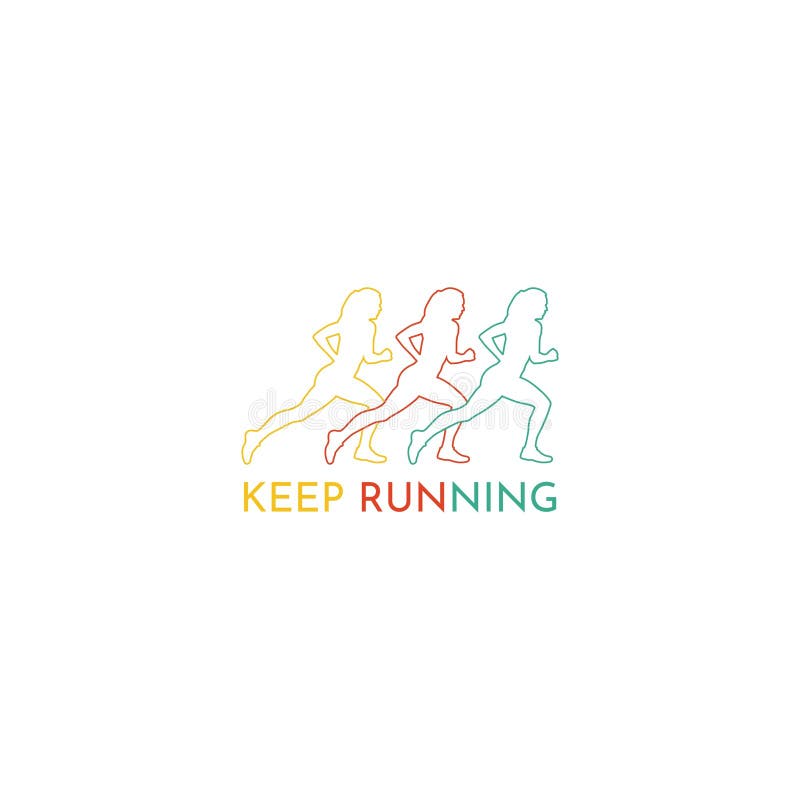 Keep Running Logo Sticker Icon Stock Vector - Illustration of placard ...