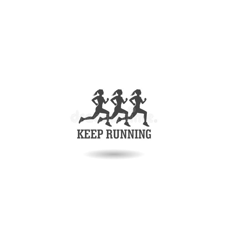 Keep Running Logo Icon with Shadow Stock Vector - Illustration of ...