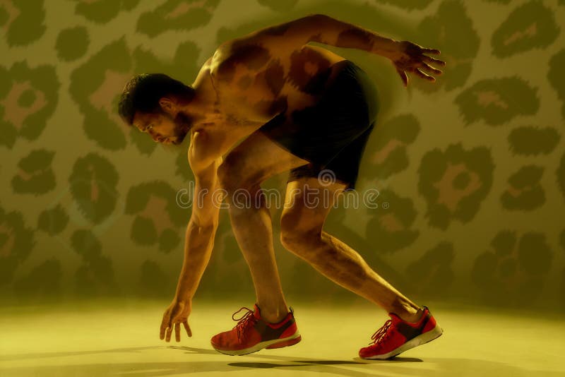 Keep Running. Side View of a Young Athletic Caucasian Man Standing in ...