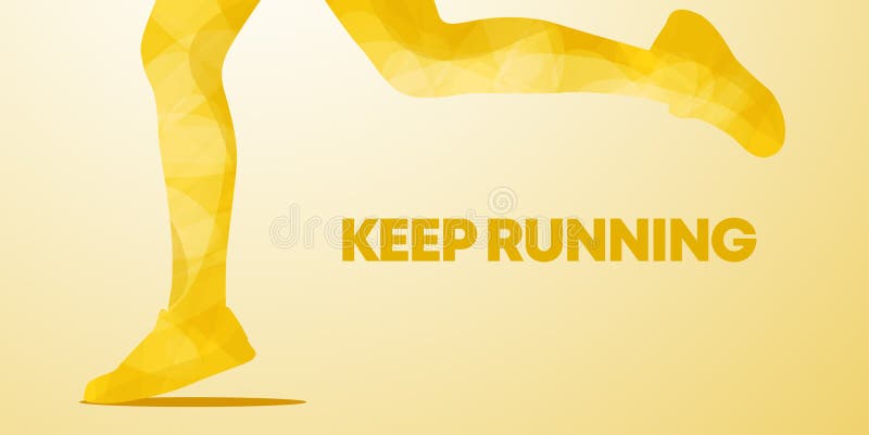 Keep Running Text and Jogger Legs, Background Illustration Stock ...