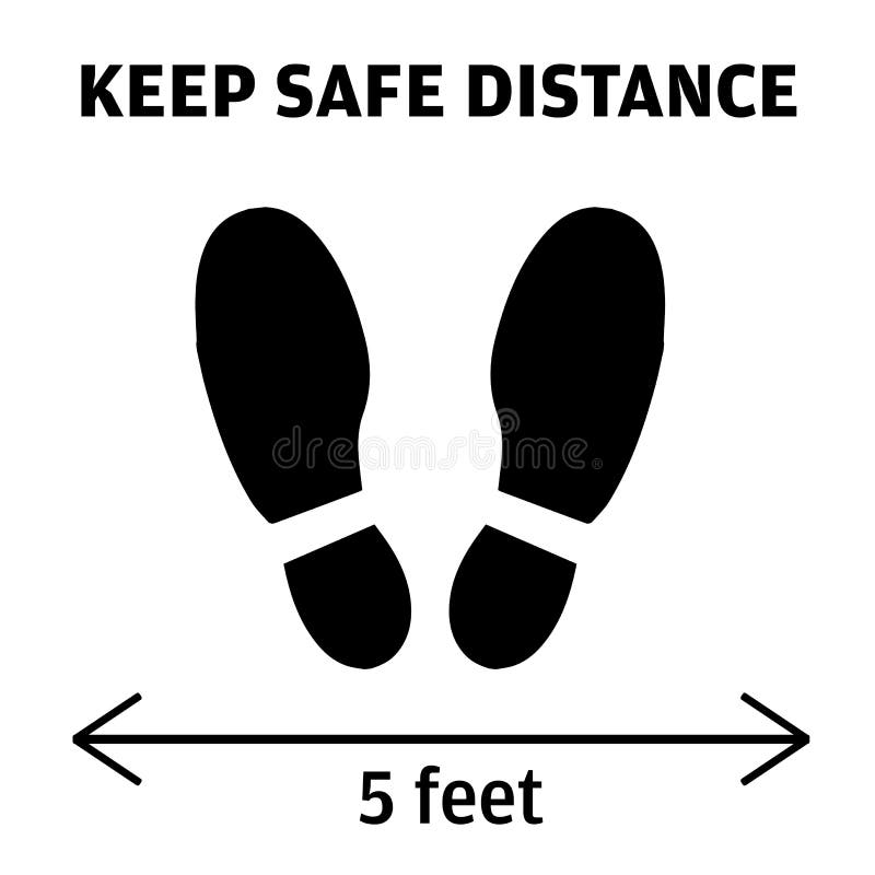 Keep Safe Distance of 5 Feet All the Time Vector Illustration Stock ...