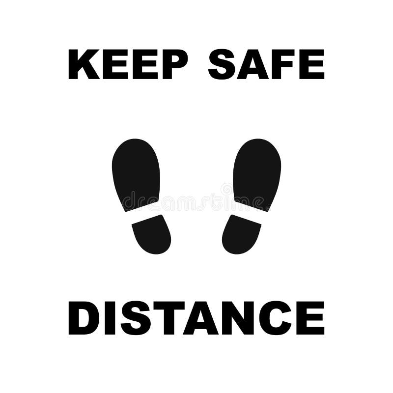 Keep Safe Distance Icon Sign Stock Illustration - Illustration of black ...