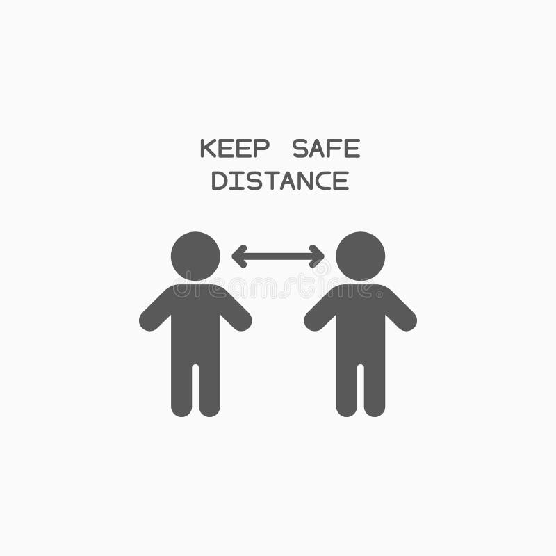 Keep Safe Distance Icon, Social Distancing Vector Stock Vector ...