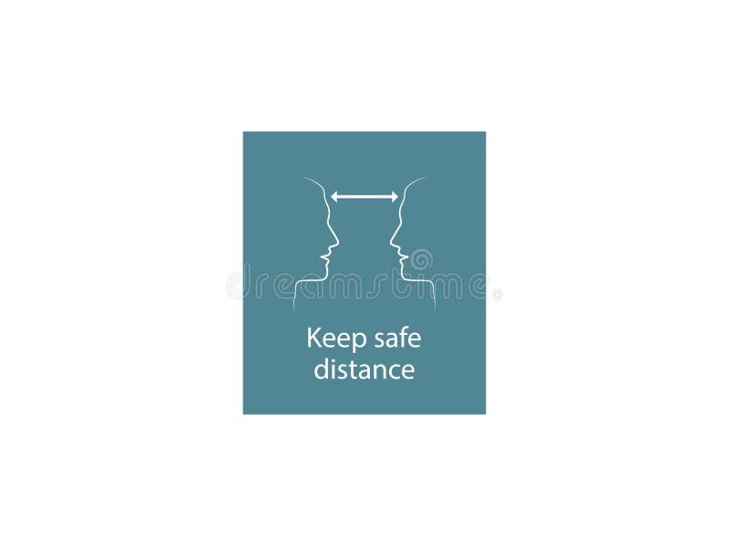Keep Safe Distance Icon. Vector Illustration, Flat Design Stock ...