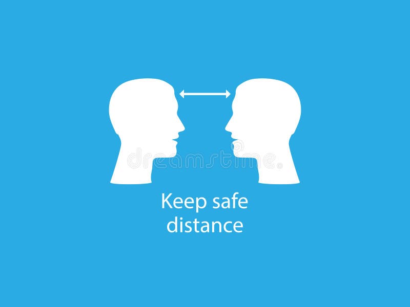 Keep Safe Distance Icon. Vector Illustration, Flat Design Stock ...