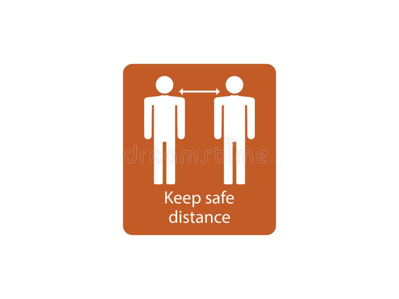 Keep Safe Distance Icon. Vector Illustration, Flat Design Stock ...