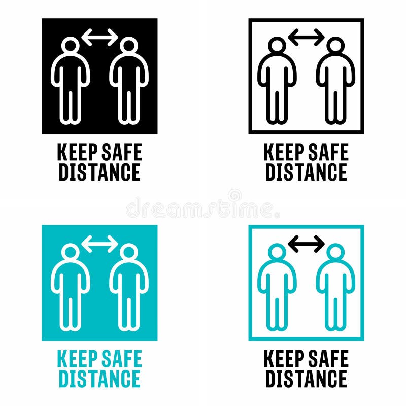 `Keep Safe Distance` Warning and Preventive Information Sign Stock ...