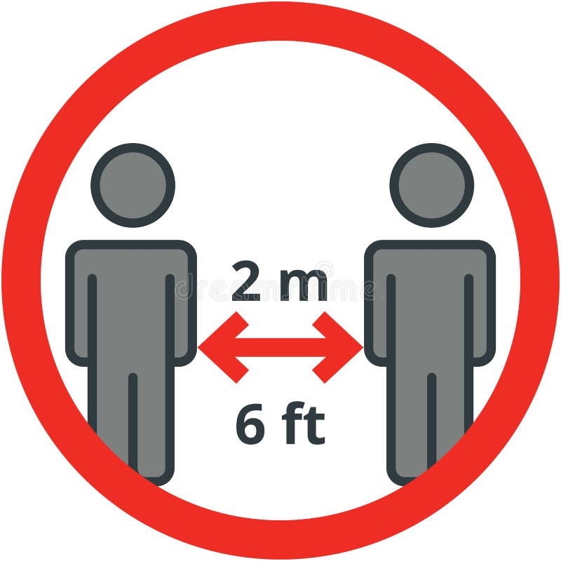 Keep Safe Social Distance Sign Stock Vector - Illustration of person ...