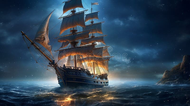 Postcard Design, Setting Sail Towards the Sunset, Epic.Generative AI ...