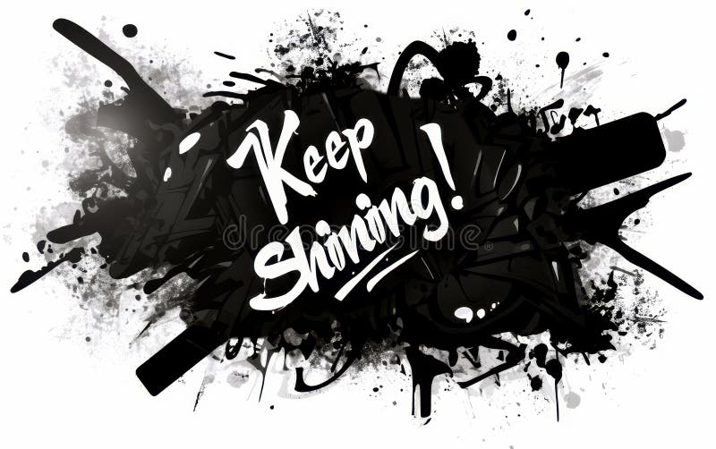 Keep Shining! Graffiti Lettering, Typography Handwriting Font, Spray ...