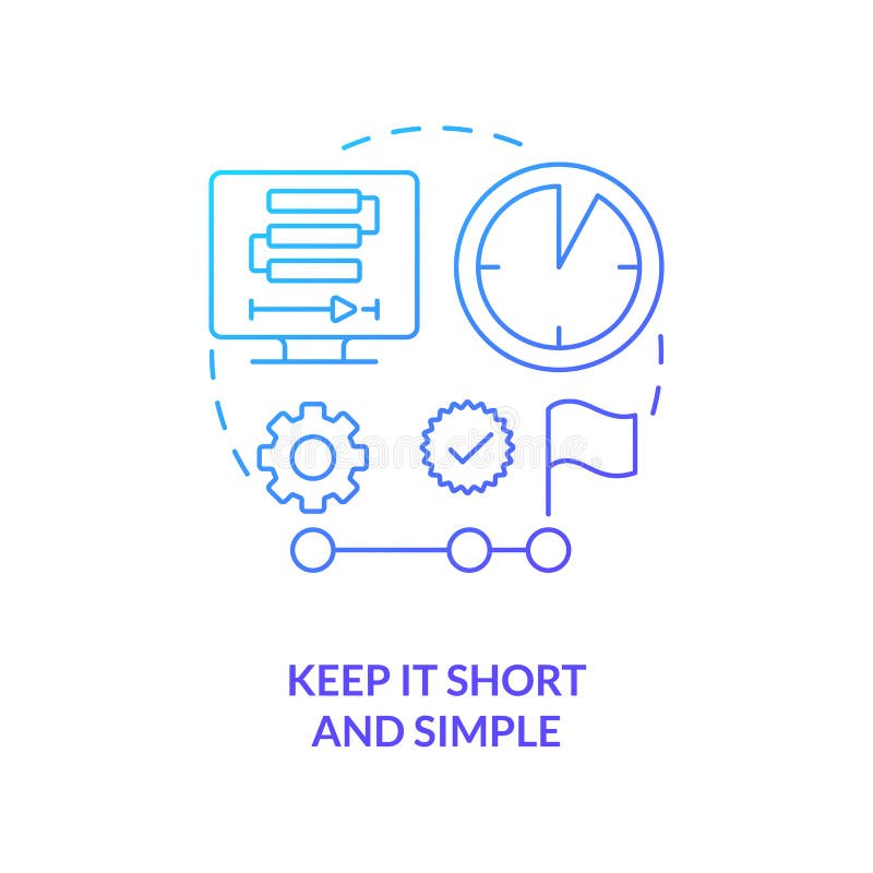 Keep it Short and Simple Blue Gradient Concept Icon Stock Vector ...
