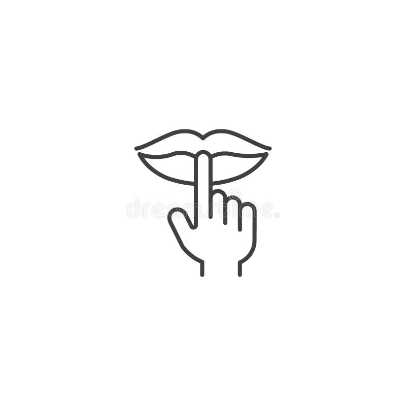 Keep Silence, Be Quiet, Lips and Finger Silent. Vector Icon Template ...
