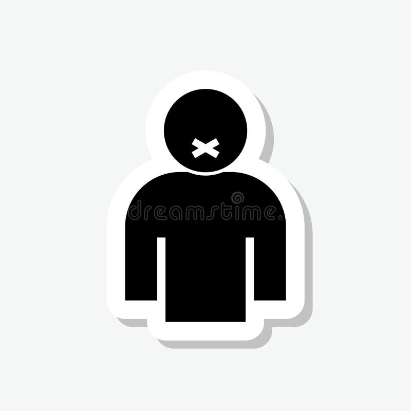 Keep Silence Concept Sticker Isolated on Gray Background Stock Vector ...